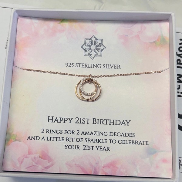 21st Birthday Gift Idea for Her | 21 Birthday Silver Necklace for ...