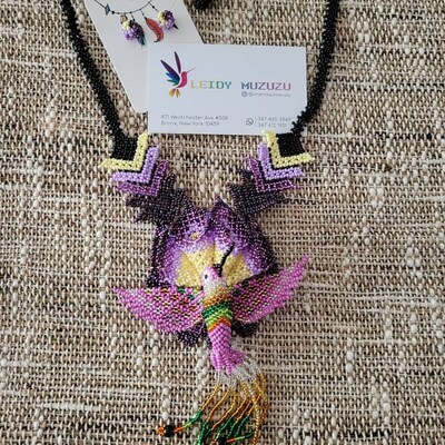 Beaded Necklace, Hummingbird Necklace, Collar Colibri, Collar En ...