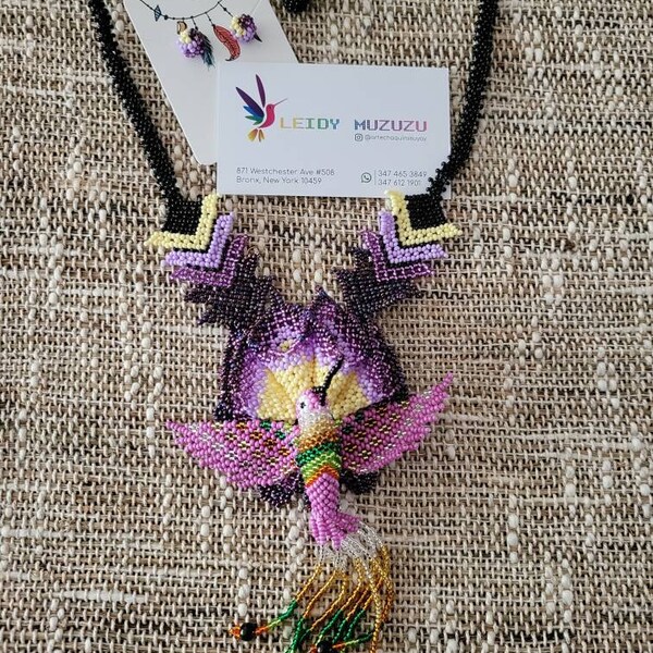 Beaded Necklace, Hummingbird Necklace, Collar Colibri, Collar En ...