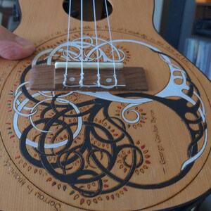Engraved happy Flower Ukulele W/shoulder Strap - Etsy