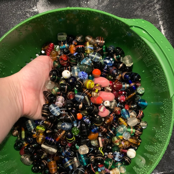 100 Gram Mixed Glass Bead Pack, 3-26mm, About 80-140 Beads, Shape ...