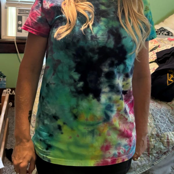 Beetlejuice Theme Tie Dye, Ice Dye, Size Large, Handmade, Dharma Dyes, Halloween Tie Dye - Etsy