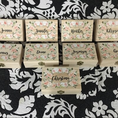 Flower Girl or Bridesmaids Gift Box Jewelry Box Personalized Name ...