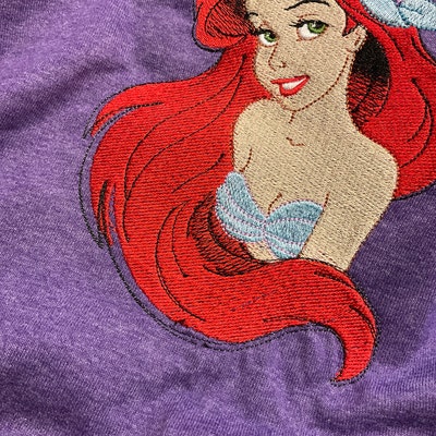 Ariel Mermaid Machine Embroidery Design, Ariel Embroidery Designs ...