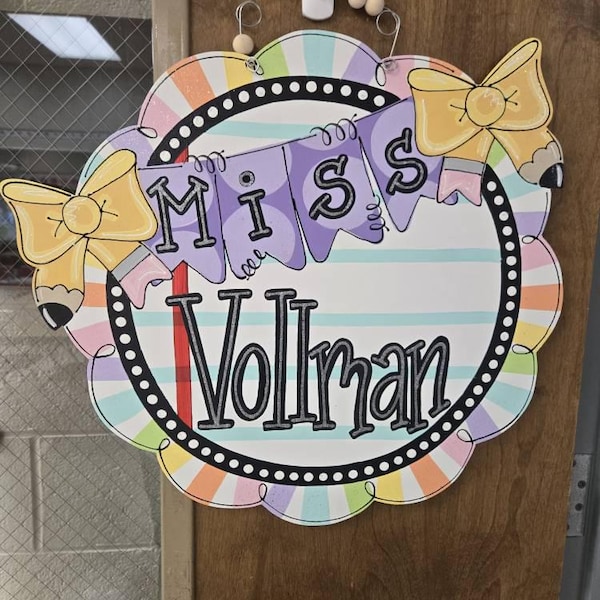 Personalized Teacher Door Hanger, Whimsical Classroom Decor - Etsy