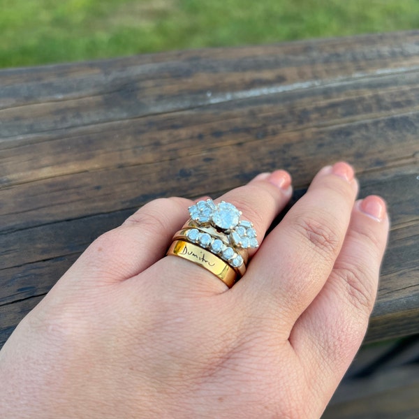 Personalized Finger Print Ring - Stacking Signature Ring - Actual ...