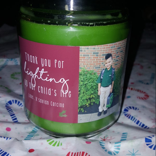 Teacher Christmas Gift, Teacher Candle Label, Teacher Gift, Daycare ...