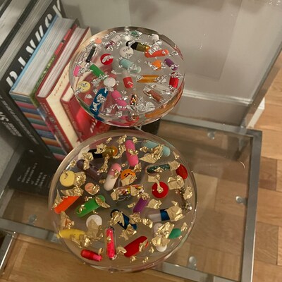 Teacher School Supply Coasters Set of TWO - Etsy