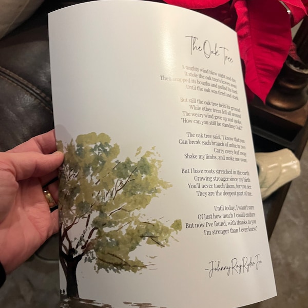 The Oak Tree Poem by Johnny Ray Ryder Jr. Print / Canvas / Framed Print ...