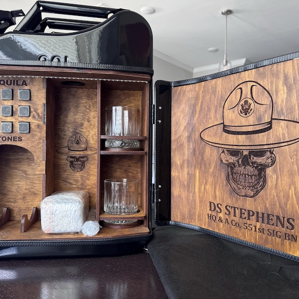 20 L Black Matte Mini Bar Jerry Can, Metal Mini Bar With Wood Inside ...