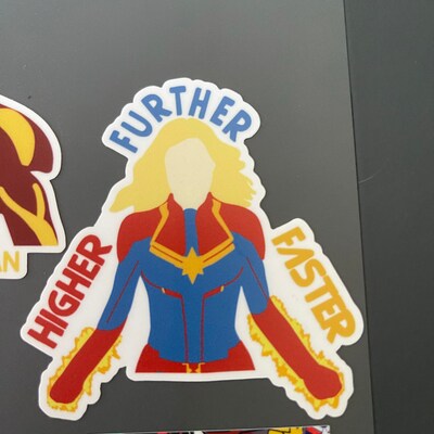 Captain Marvel Sticker //carol Danvers Sticker // Marvel - Etsy