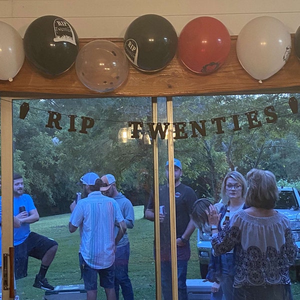 RIP Twenties Birthday Banner -30th Birthday Birthday Banner - Death to ...