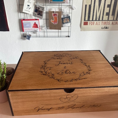 Custom Personalized Wooden Keepsake Box Wedding Card Box - Etsy