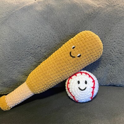 Baseball & Bat Crochet PATTERN ONLY Pdf DOWNLOAD Amigurumi Crochet ...
