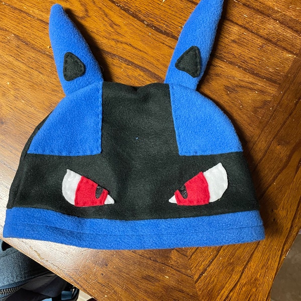 Pokemon Lucario Hat / Fleece Hat / Winter Hat / Pokemon Hat / Pokemon ...