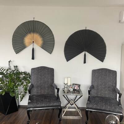 Wall Fan Decor, Bamboo Decorative Fans, Handcrafted Bamboo Fan, Boho ...