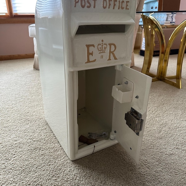 Cast Iron White ER Post Box Mailbox Letterbox - Etsy