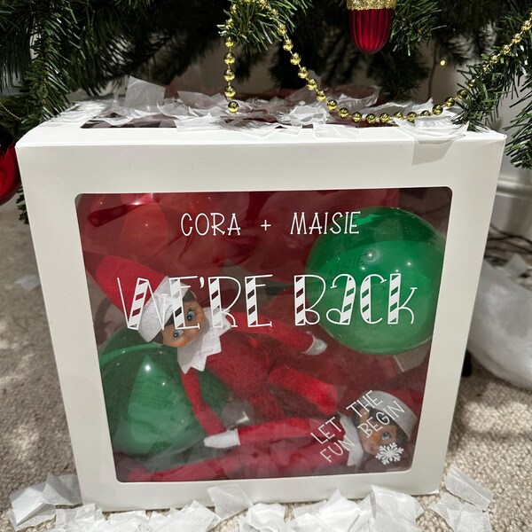 Personalised Elf Box Stickers Elf Box Decals I'm Back Stickers Elf ...