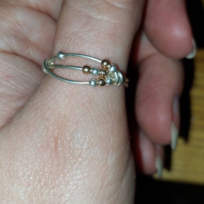 Stress Ring Anxiety Fidget Ring With Beads. Anti Stress Ring. Thumb ...