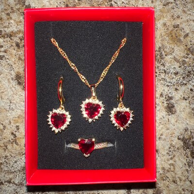 Lana Del Rey Different Color Necklace, Diamond Heart Set, Royal Heart ...