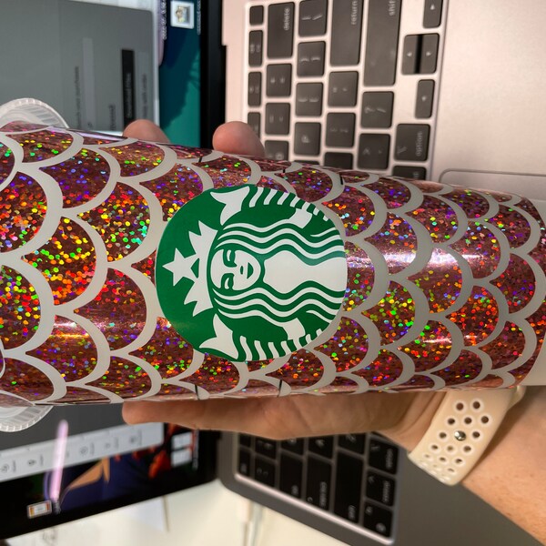 24oz Venti Cold Cup Seamless Mermaid Scales Full Wrap for Starbucks ...