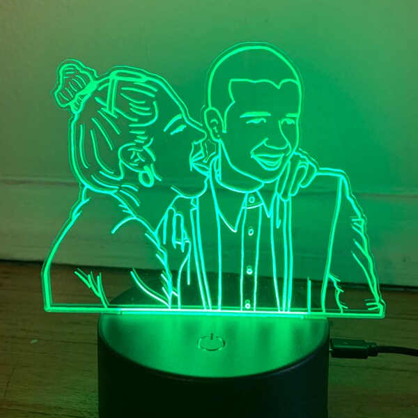 Custom LED Acrylic Light | LED Sign | LED Lamp | Drawing From Photo - Etsy
