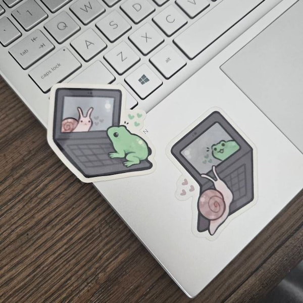 Date Night Clear Sticker Set of 2 / Snail and Frog Stickers / Cute ...