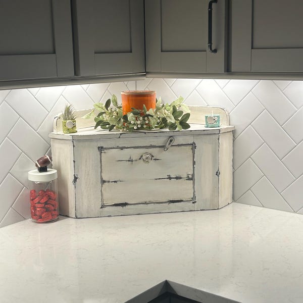 Countertop Organizer 3 Drawer Cabinet Rustic Cream Kitchen Decor ...