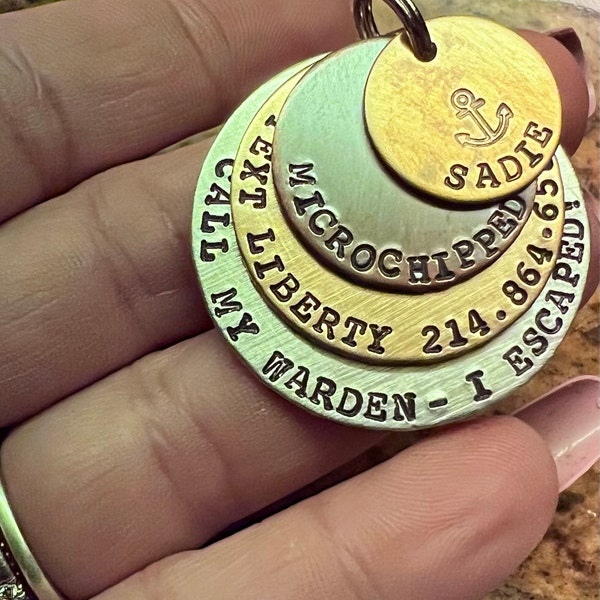 Extra Large Custom Pet Id-custom Dog Tag-the Home Run Tag-handstamped ...