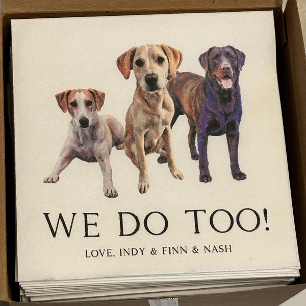 Custom Wedding Napkins, Personalized Fun Facts Napkins, Keepsake ...