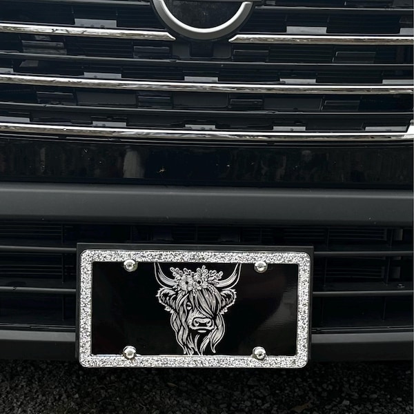NC North Carolina State License Plate Car Tag Diamond Etched on Black ...