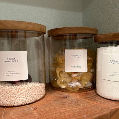 Clean-modern Laundry Room Essentials Labels Water and Oil Resistant ...