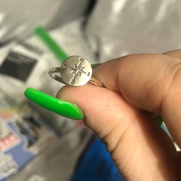 Compass Ring- Silver Compass Ring - Graduation Gift -travel Gift - Etsy
