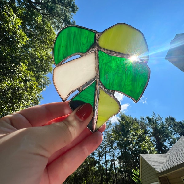 MINI Monstera Stained Glass Pattern - PDF Digital Download - Etsy