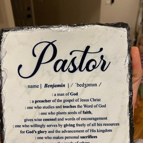 Pastor Appreciation Slate Plaque, Pastor Definition Gift, Minister Gift ...