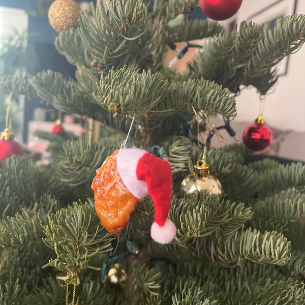 Real Chicken Nugget With Santa Hat Ornament (real Preserved Chicken ...