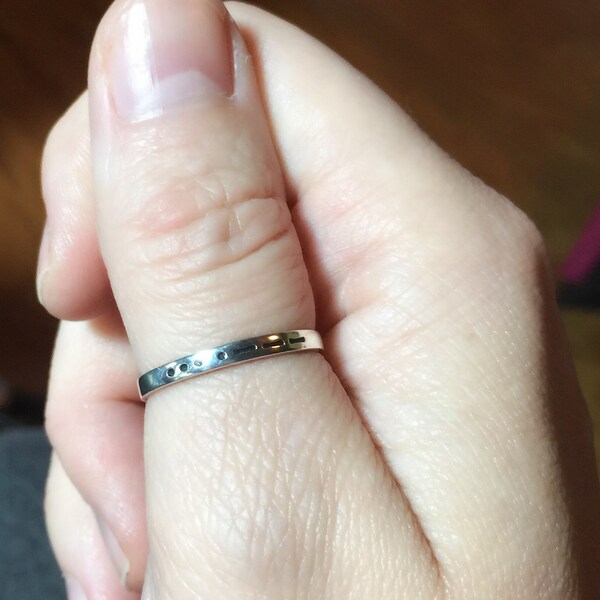 Morse Code Ring Personalized - Hand Stamped Initial Ring - Monogram ...