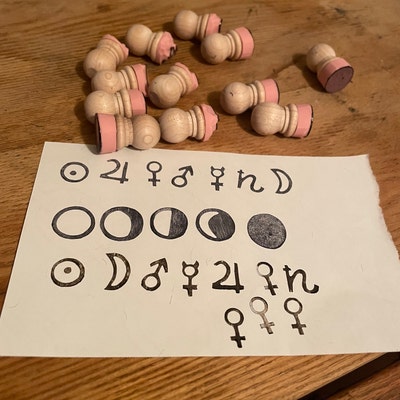 Elder Futhark Runes Mini Hand-carved Rubber Stamps, Set of 24 custom ...