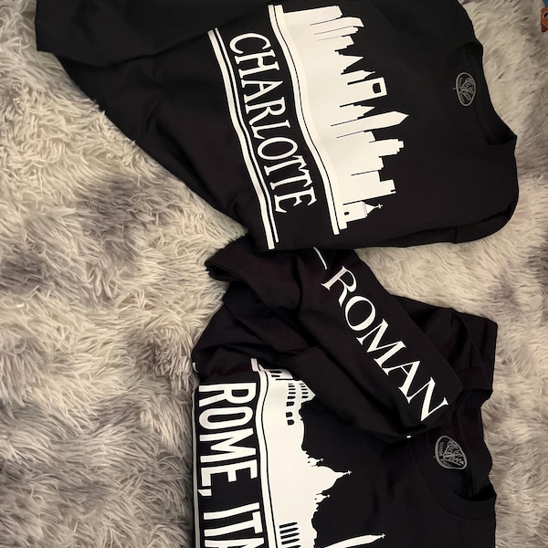 CUSTOMIZE YOUR CITY Skyline Long Sleeve T-shirt - Etsy