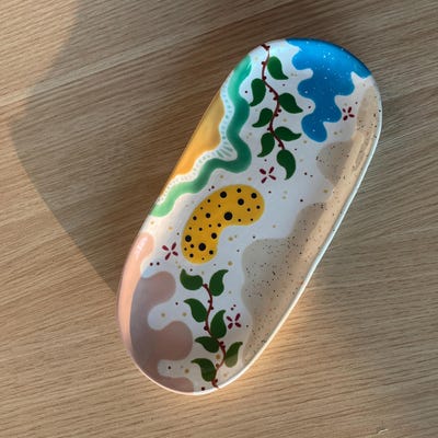 Round Ceramic Tray plate - Etsy