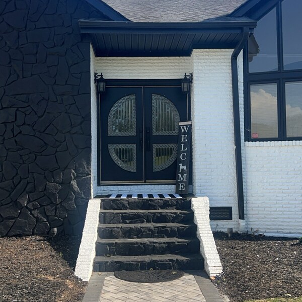 Horizontal Symbol Sign Dog Home Sign Rustic Dog Sign Paw Print Home ...