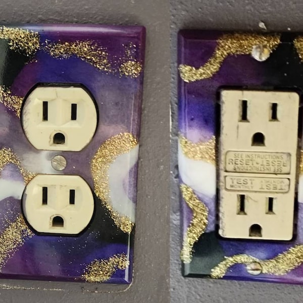 Resin Glitter Switch Cover: Iridescent Unicorn Disco Glitter Epoxy ...
