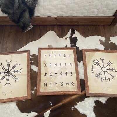 RUNES Poster ÆGISHJÁLMUR VEGVÍSIR Set of 3 Digital Printable Posters ...