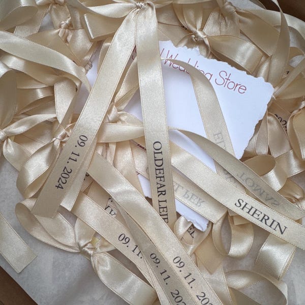 Personalized Wedding Chair Seating Ribbon, Personalized Satin Ribbon ...