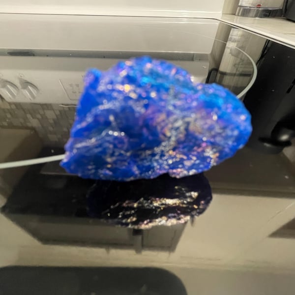 Blue FLAME AURA QUARTZ Crystal - Rainbow Quartz, Home Decor, Crystal ...