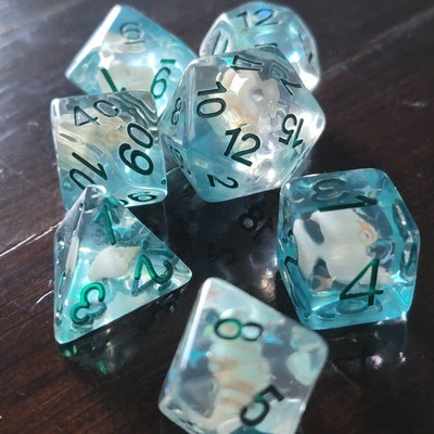 Seashell of Blue Ocean Dice Set for Dungeons and Dragons D&D - Etsy