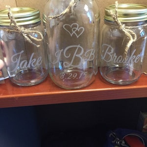 3 Mason Jars, Sand Ceremony, Unity Jars, Mason Jars, Personalized ...