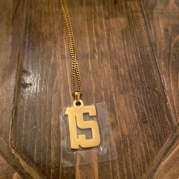 Number Pendant & Chain, Gold Necklace Set, Baseball and Sports Team ...