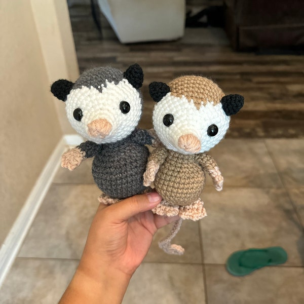 PATTERN: Posie the Possum - Crochet Opossum Pattern - Amigurumi Opossum ...