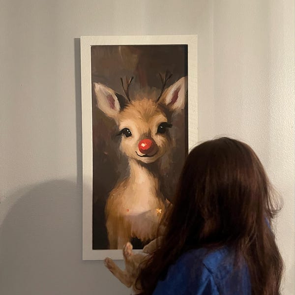 Rudolph [framed Print] Cute Reindeer Decor | Whimsical Christmas ...